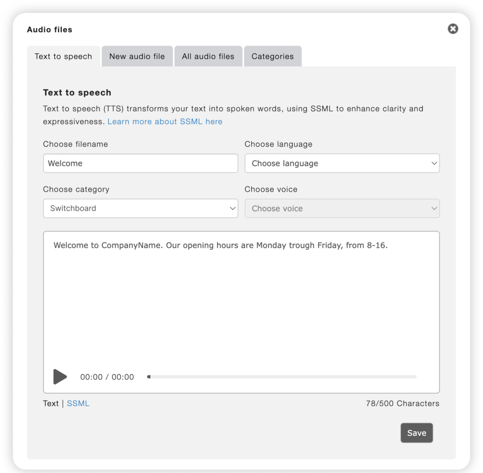 Audio Files - Telia Smart Connect