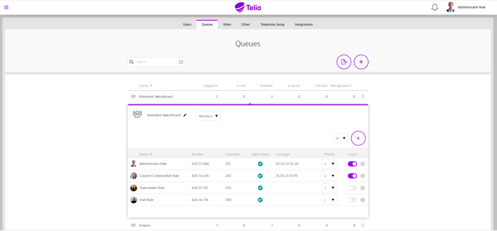 Queue Administration - Telia Smart Connect