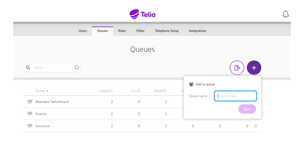Queue Administration - Telia Smart Connect