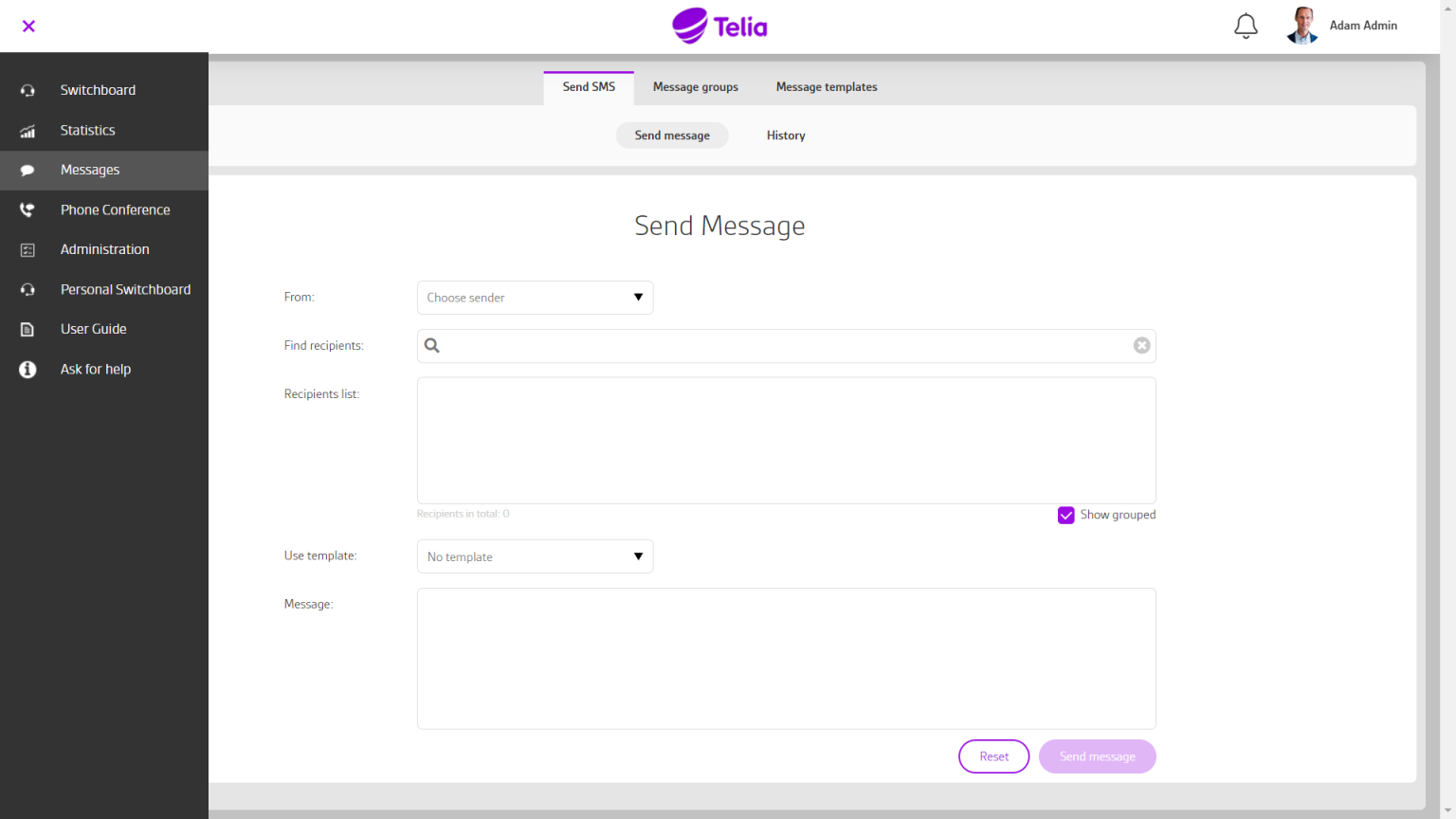 Message Module - Telia Smart Connect