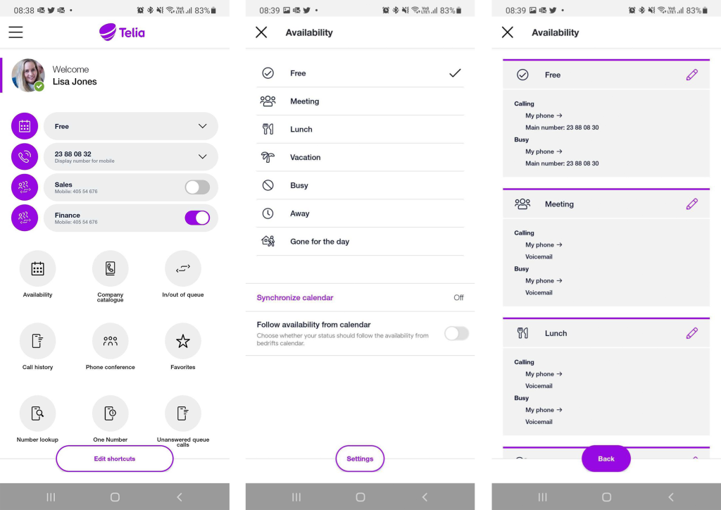 Mobile App - Call Forwarding - Telia Smart Connect
