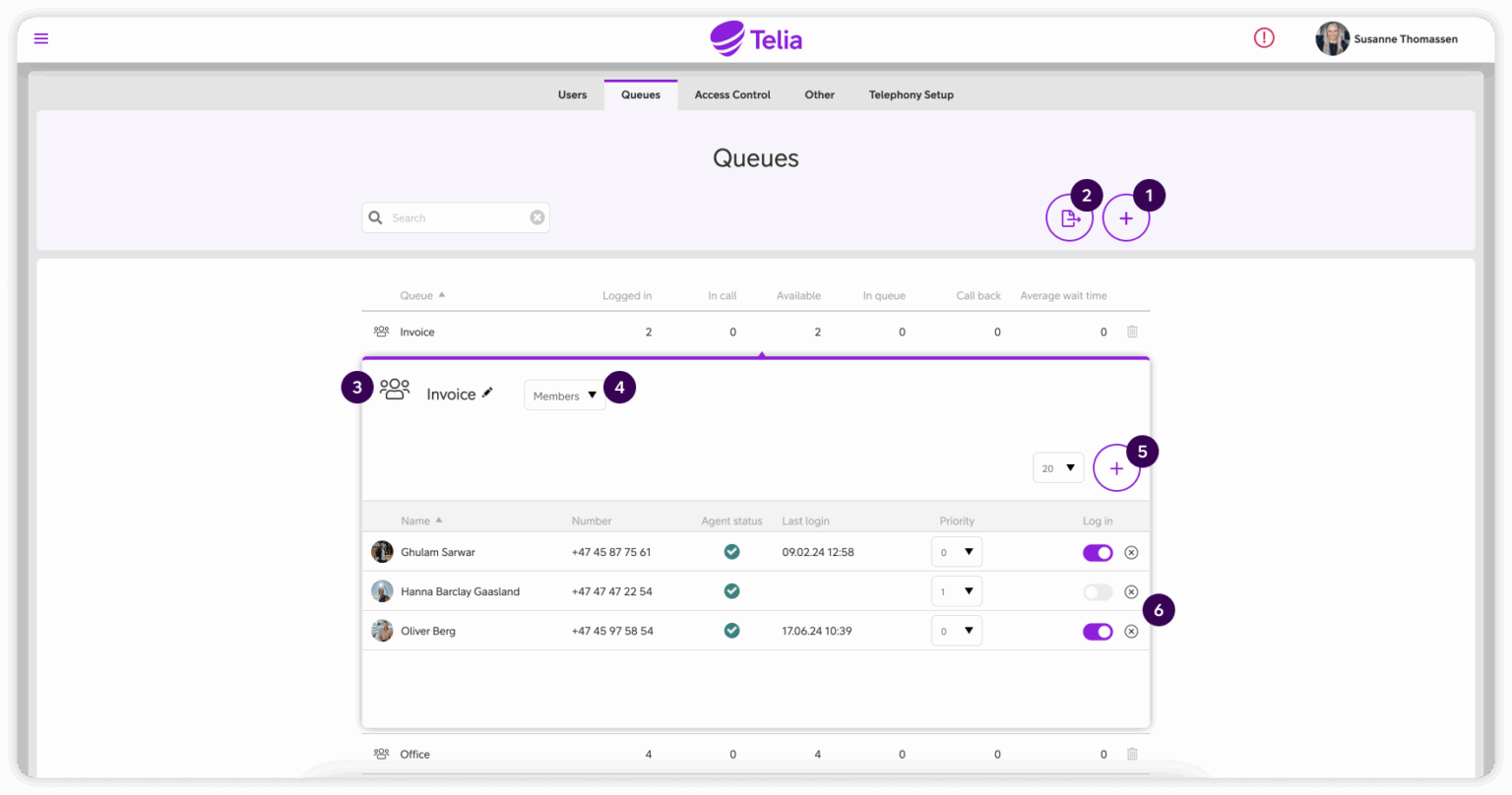 Queue Administration - Telia Smart Connect