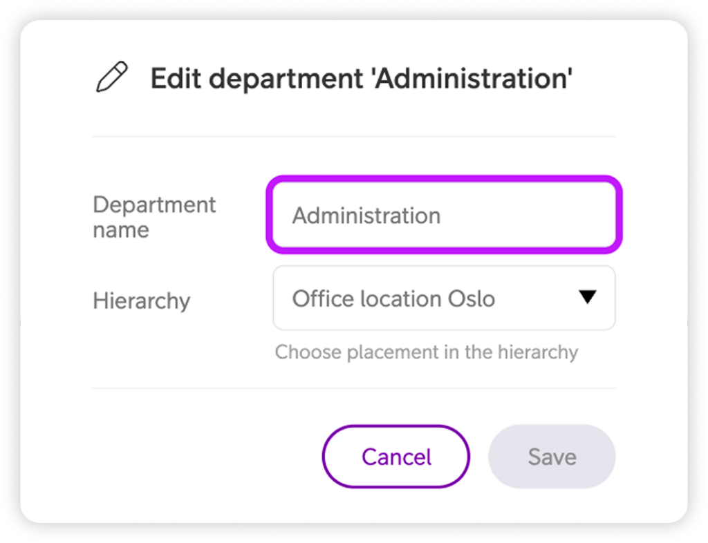 Departments & sub-departments - Telia Smart Connect